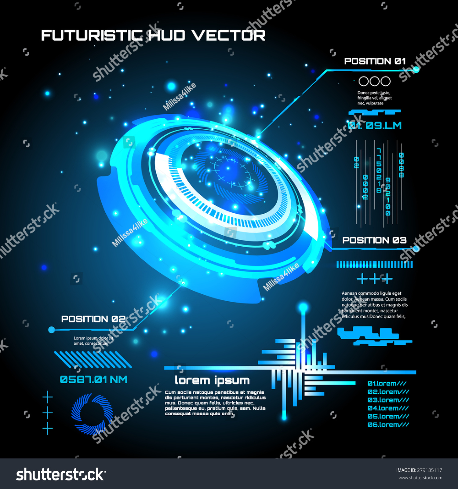 Sci Fi Futuristic User Interface Infographics Stock Vector (Royalty ...