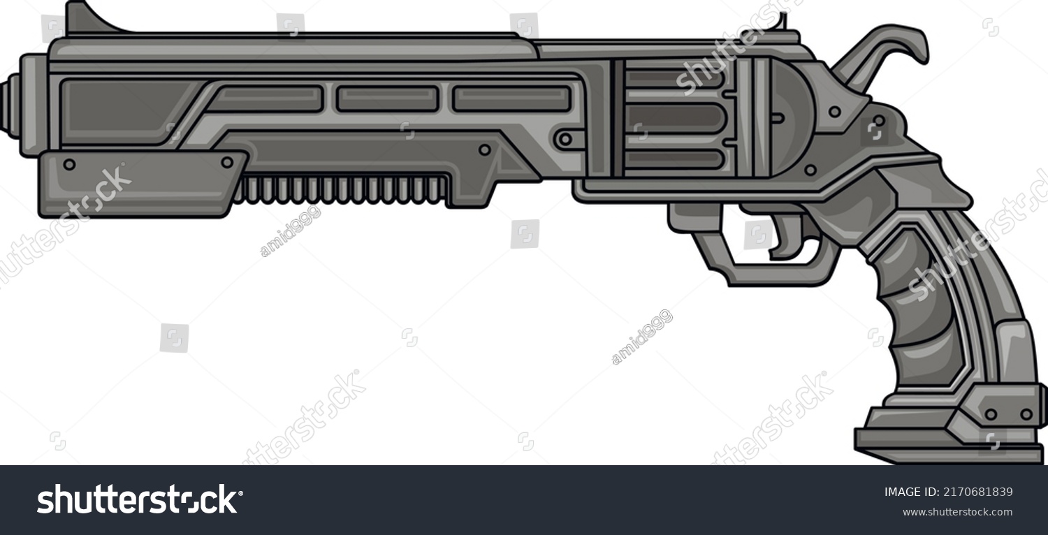 Scifi Gun Flat Illustration Stock Vector (Royalty Free) 2170681839 ...