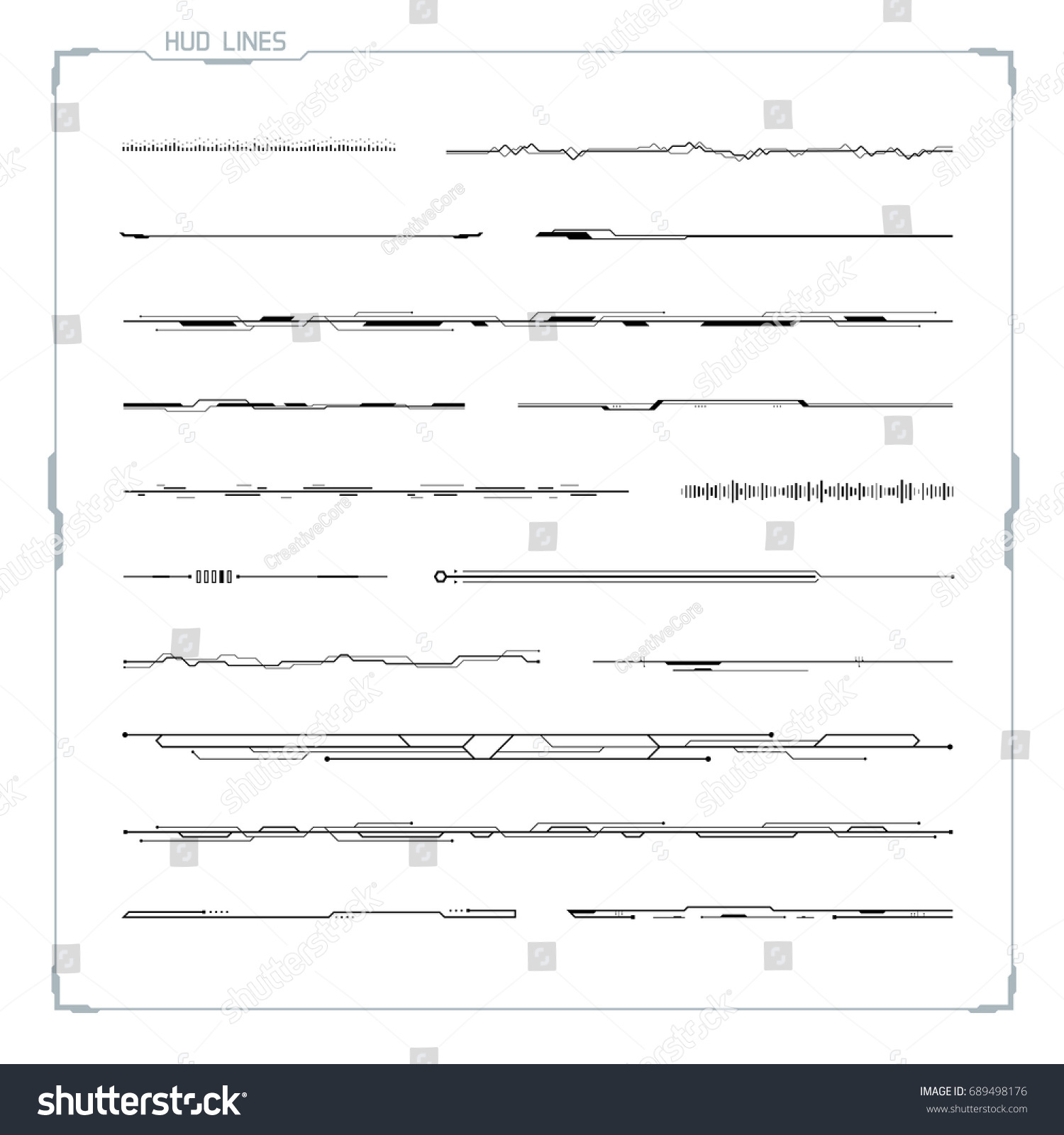 Scifi Lines Set Hud Ui Infographics: vetor stock (livre de direitos ...