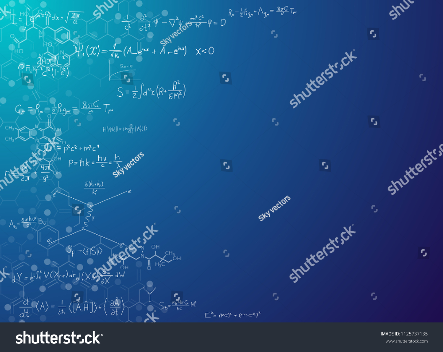 Science Abstract Background Formulas Real String: vector de stock ...