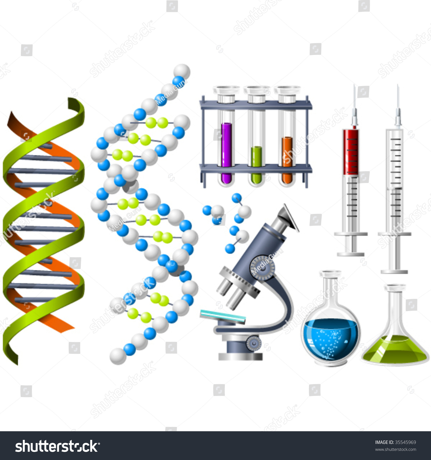 Science Genetics Icons Stock Vector (Royalty Free) 35545969