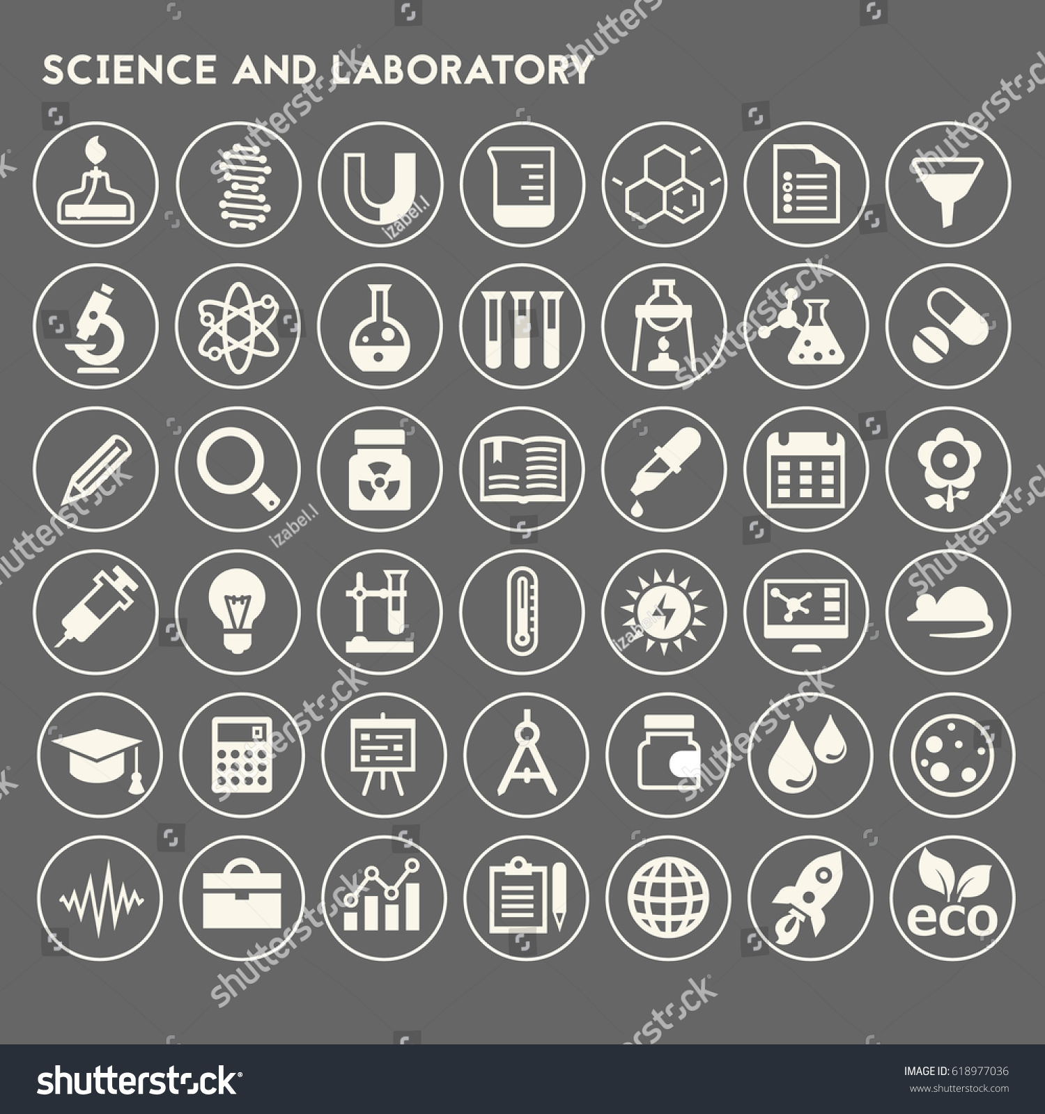 Science Laboratory Icon Set Stock Vector (Royalty Free) 618977036