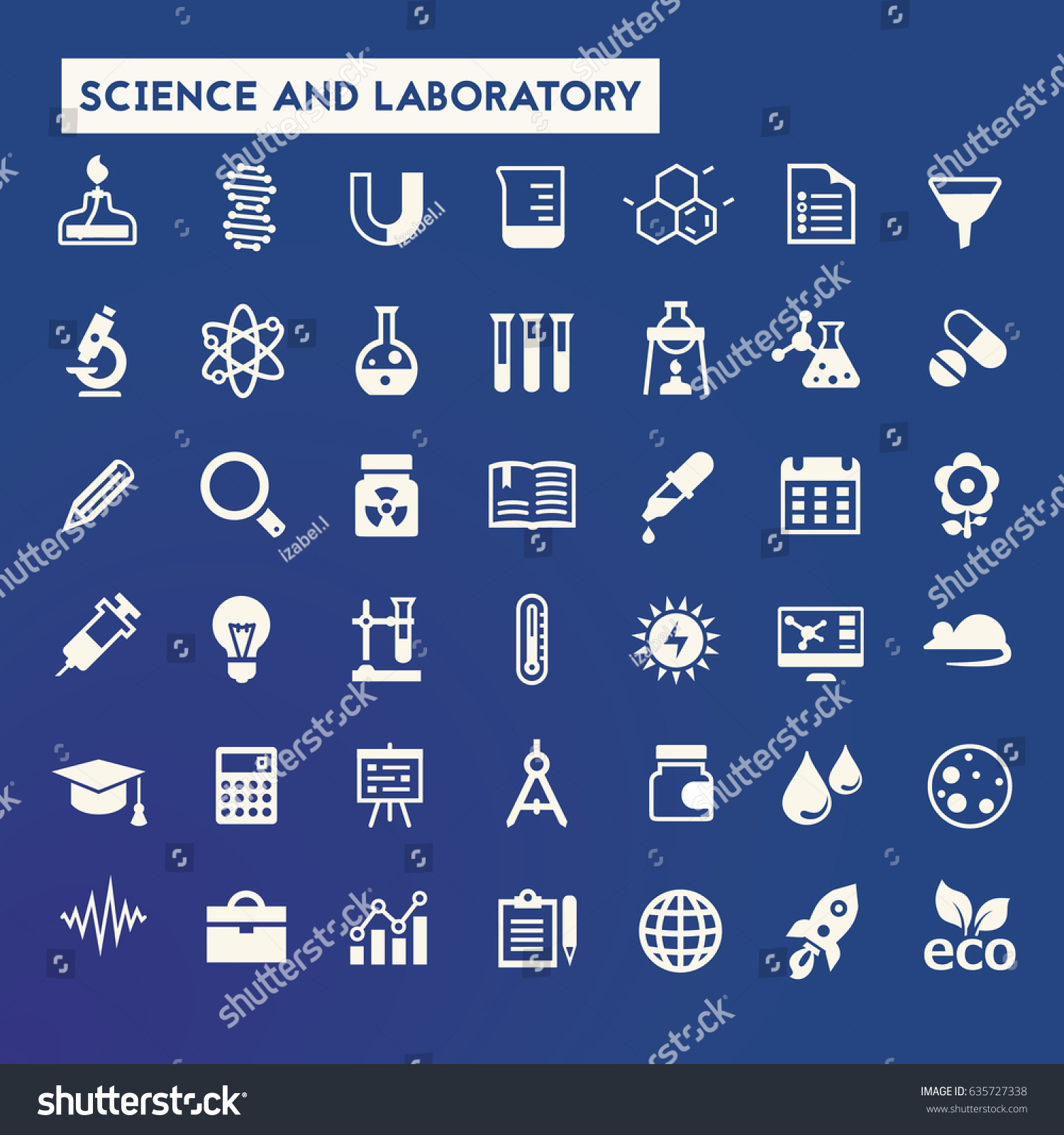 Science Laboratory Icon Set Stock Vector (Royalty Free) 635727338 | Shutterstock