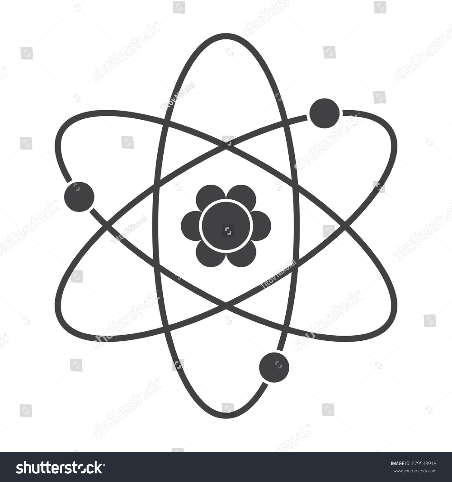 Science Concept Atomic Model Vector Silhouette: เวกเตอร์สต็อก (ปลอดค่า ...