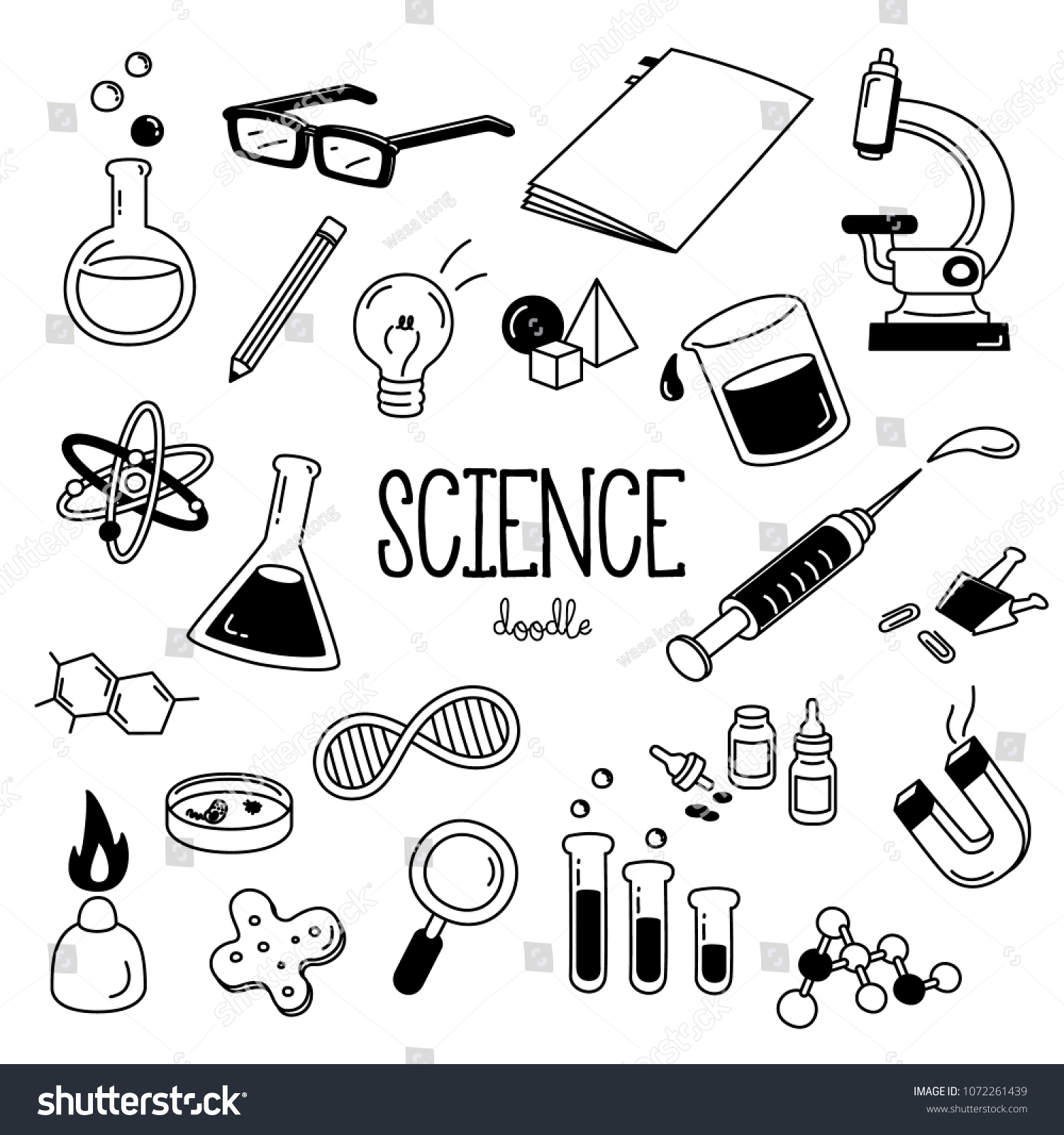 Science Doodle Hand Drawing Styles Science Stock Vector (Royalty Free ...
