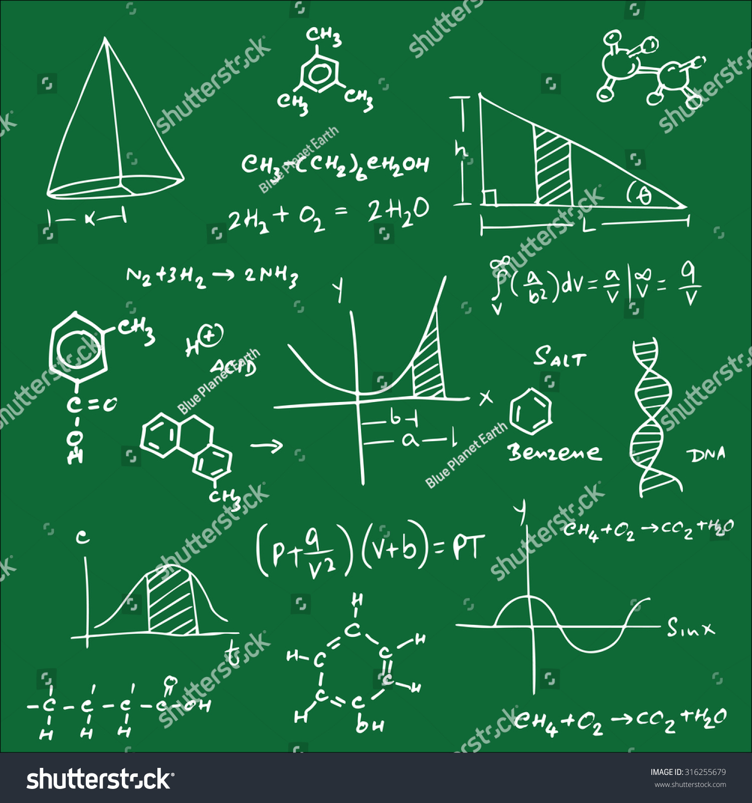 Science Equation Structure On Blackboard Stock Vector (Royalty Free ...