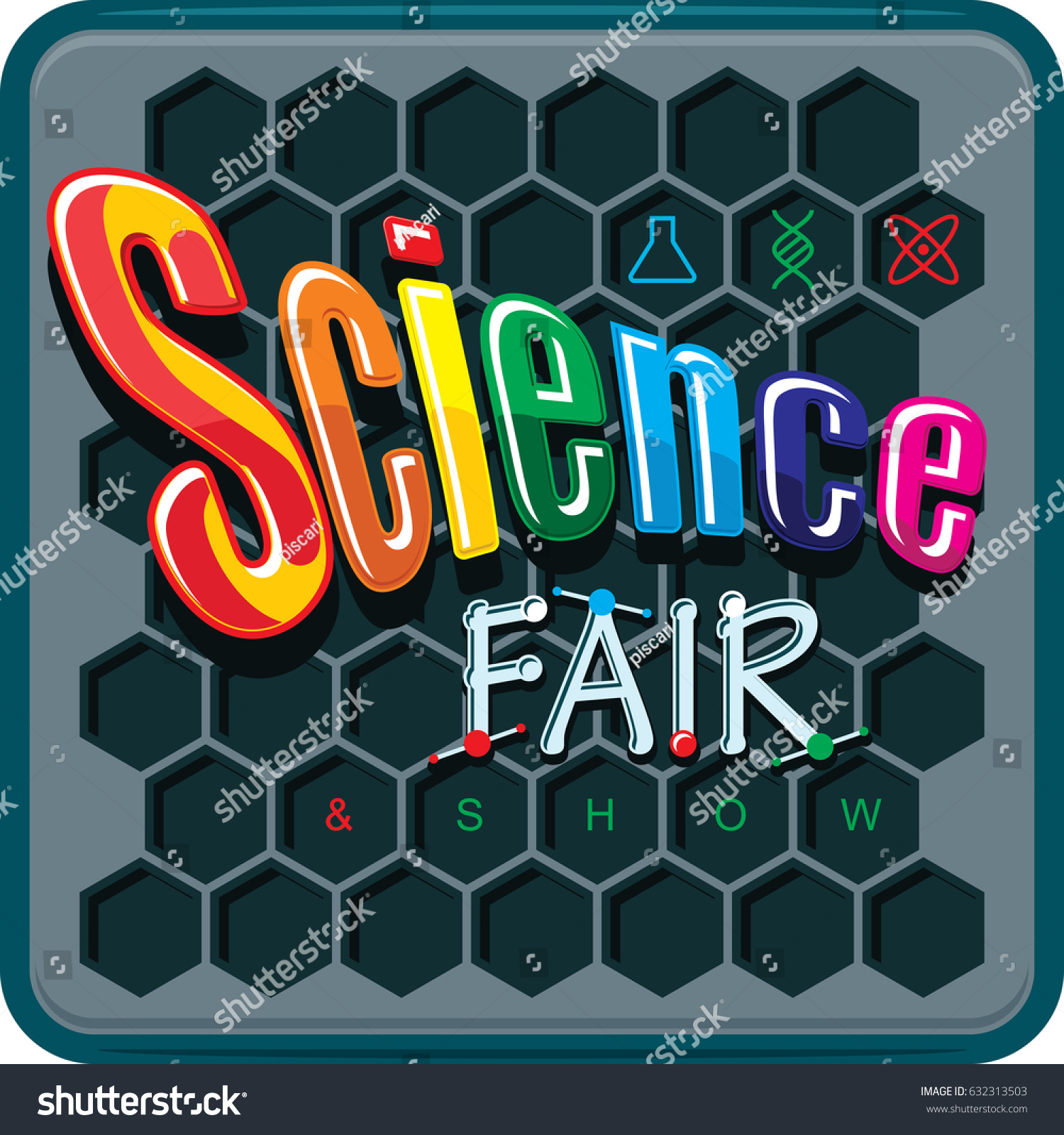 Science Fair Card Design Vector Illustration Stock Vector (Royalty Free ...