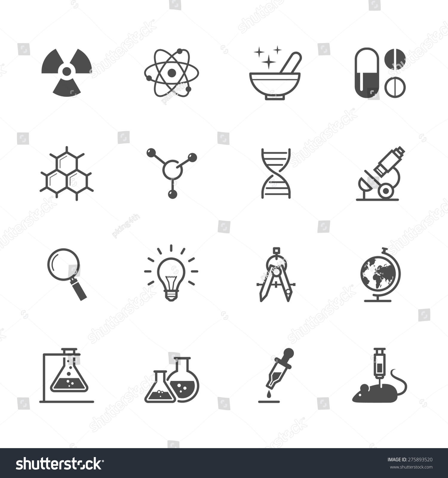 Science Icons Stock Vector (Royalty Free) 275893520 | Shutterstock