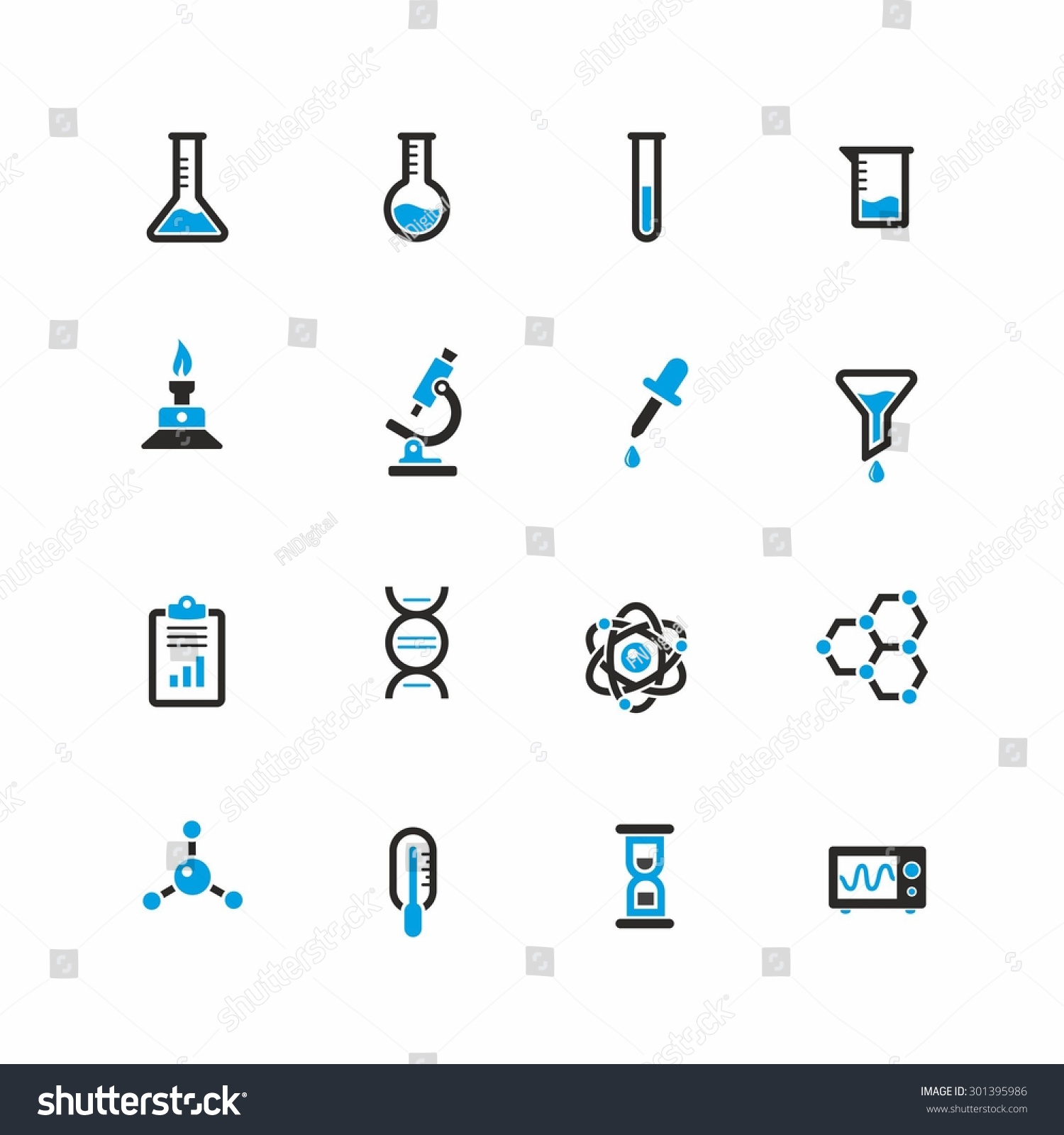 Science Icons Stock Vector (Royalty Free) 301395986