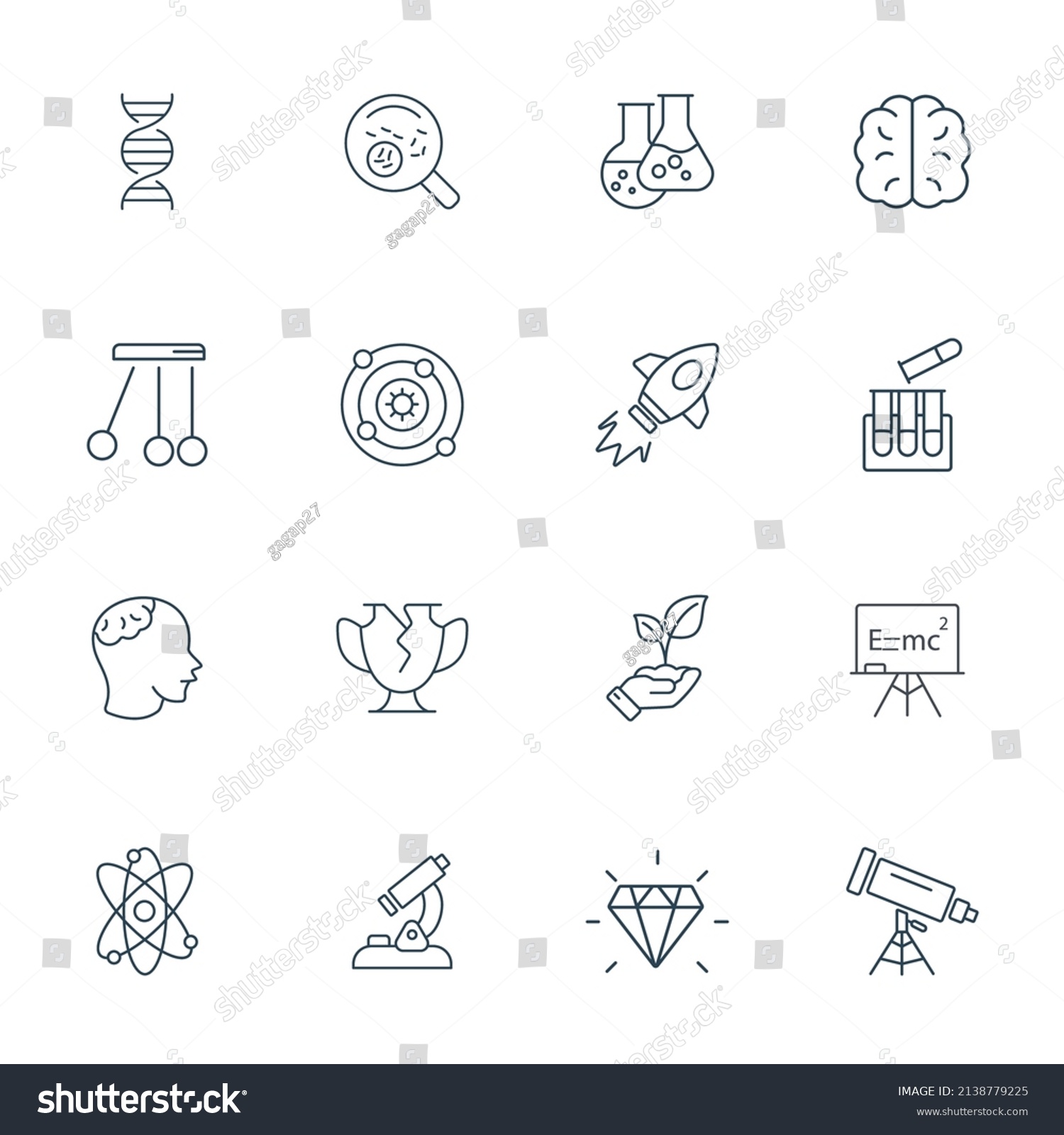 Science Icons Symbol Vector Elements Infographic Stock Vector (Royalty ...