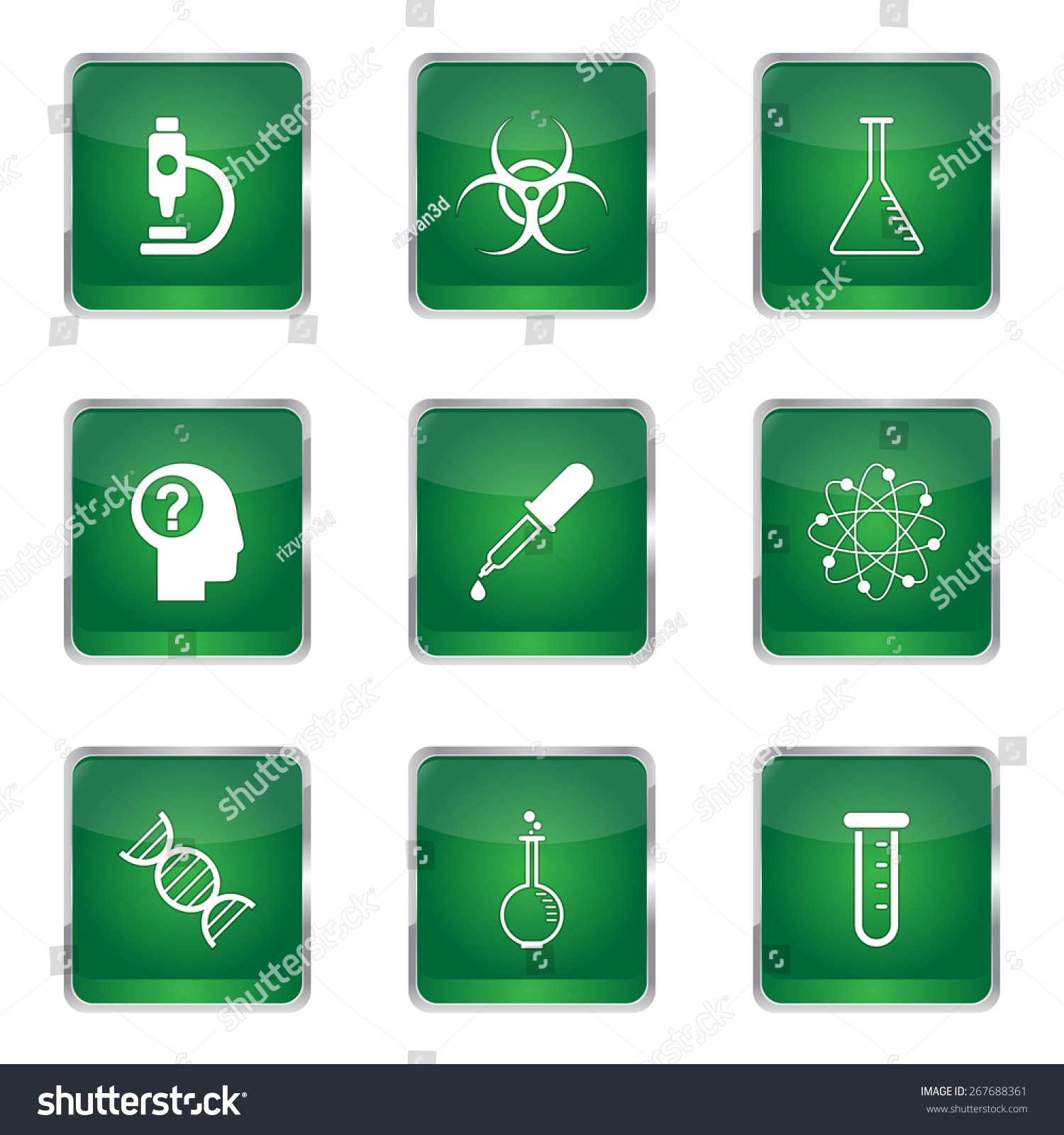 Science Instruments Square Vector Green Icon Stock Vector (Royalty Free ...