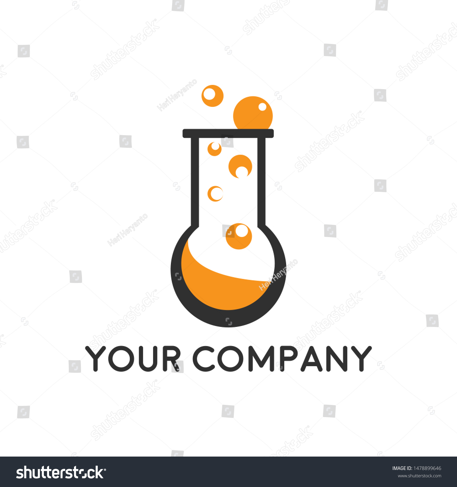 Science Lab Beaker Logo Inside Vector Stock Vector (Royalty Free ...