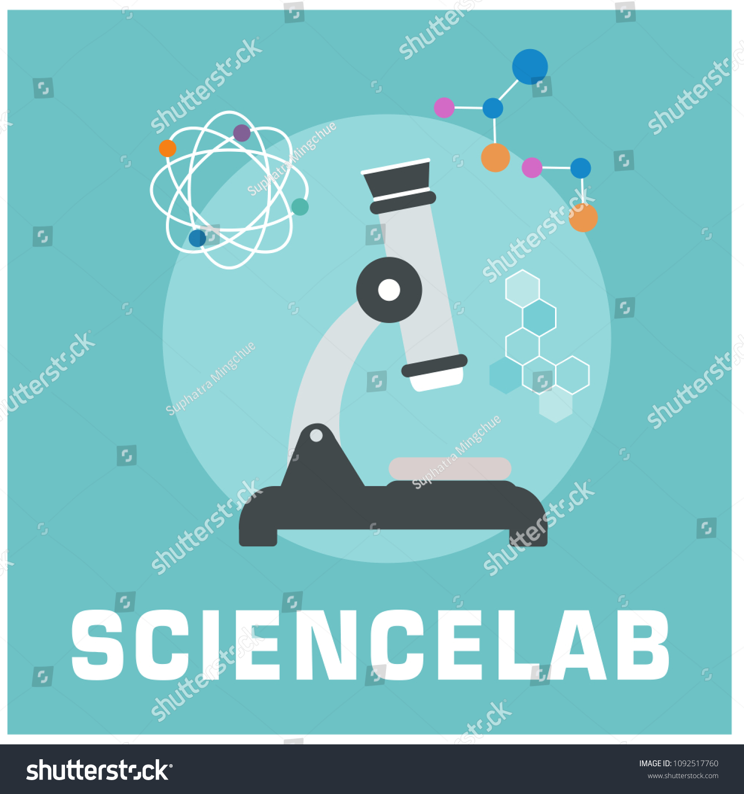 Science Lab Microscope Circle Frame Background Stock Vector (Royalty ... Science Lab Microscope Circle Frame Background Stock Vector (Royalty ...
