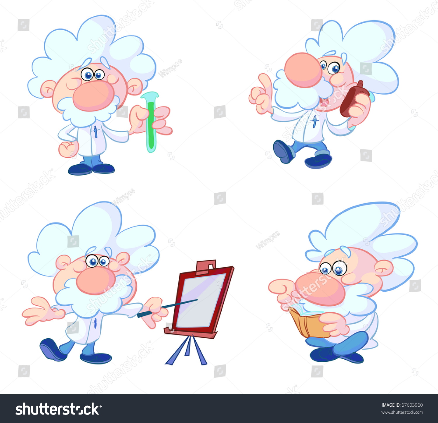 Science Professor Vector Set: vector de stock (libre de regalías) 67603960