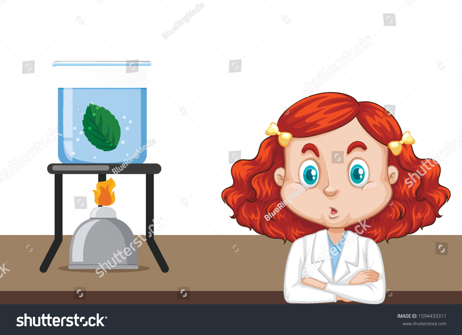 Science Student Doing Experiment Leaf Illustration Stock Vector ...