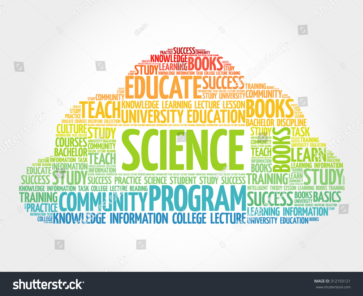 Science Word Cloud Education Concept: vector de stock (libre de ...