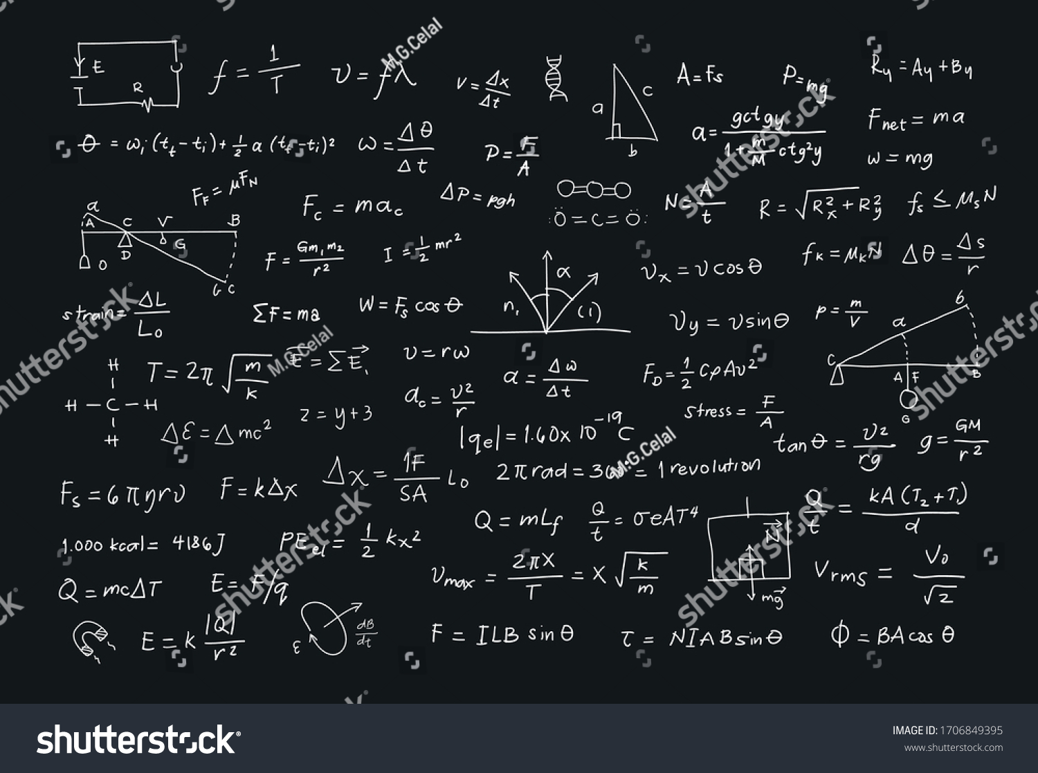 Scientific Formulas Chalkboard Illustrations Vector Stock Vector ...