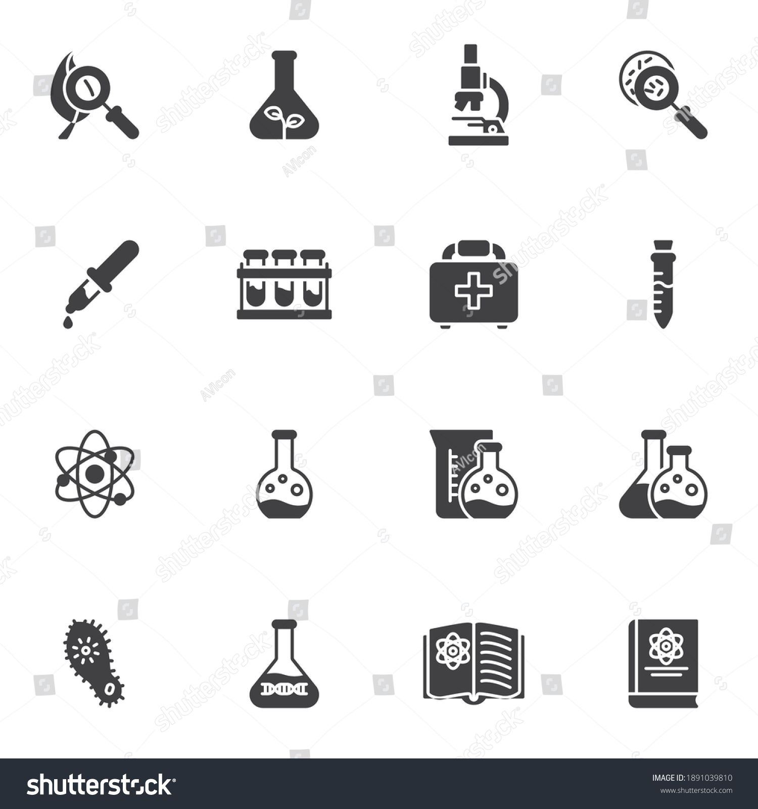 Scientific Research Vector Icons Set Science Stock Vector Royalty Free