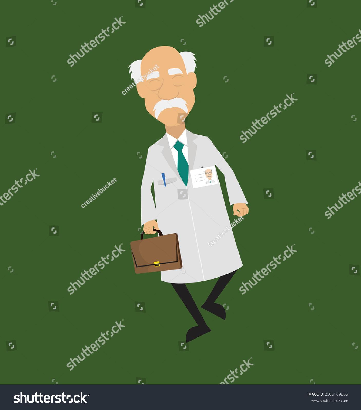 Scientist Going Work Flat Vector Cartoon Stock Vector (Royalty Free ...