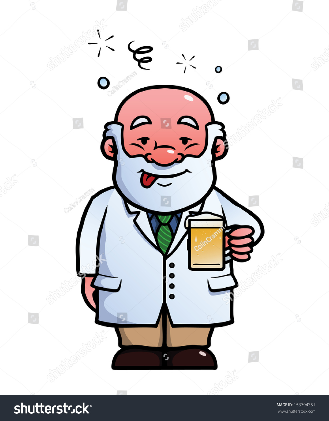 Scientist Holding Beer While Being Drunk Stock Vector 153794351 ...