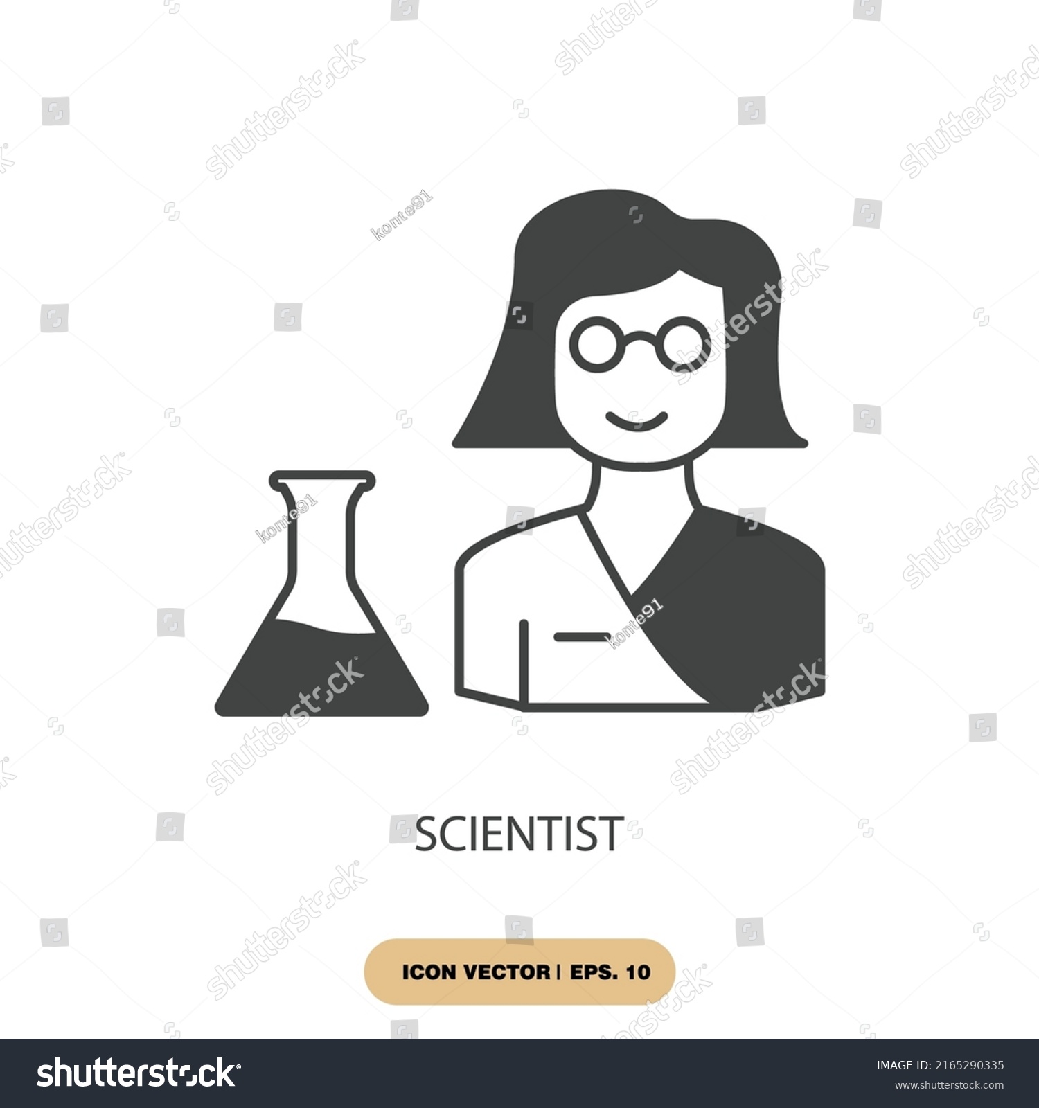 Scientist Icons Symbol Vector Elements Infographic Stock Vector ...