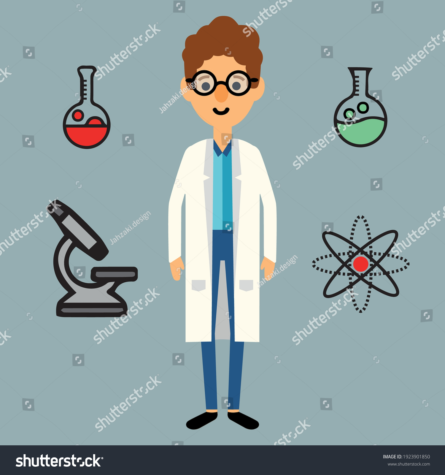 Scientist Man Vector Scientific Character Science: Vector có sẵn (miễn ...