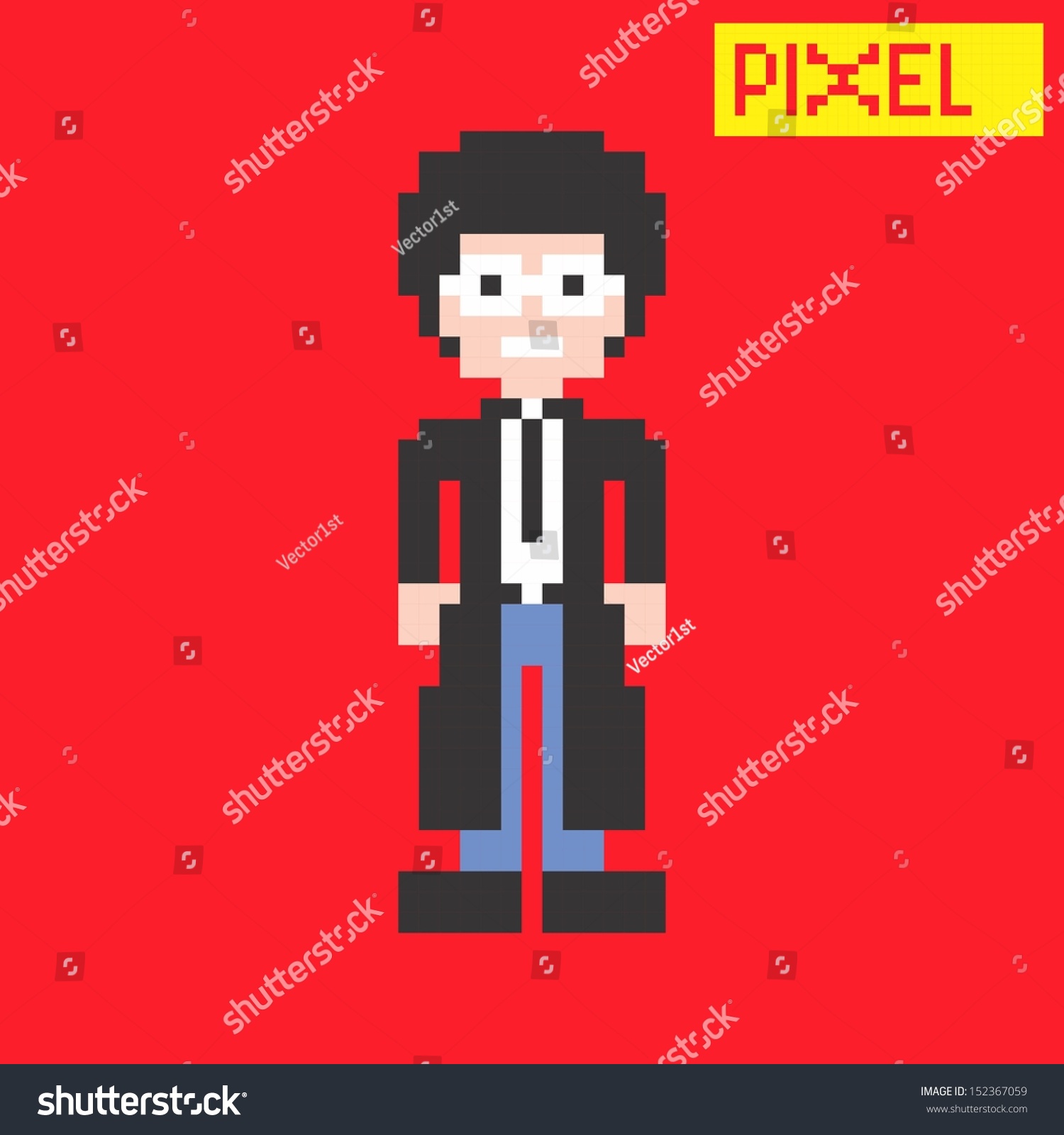Scientist Pixel Character Stock Vector (Royalty Free) 152367059 ...