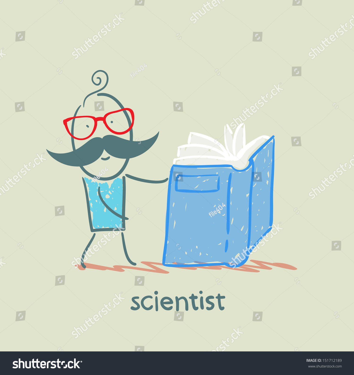 Scientist Reading Book Stock Vector (Royalty Free) 151712189