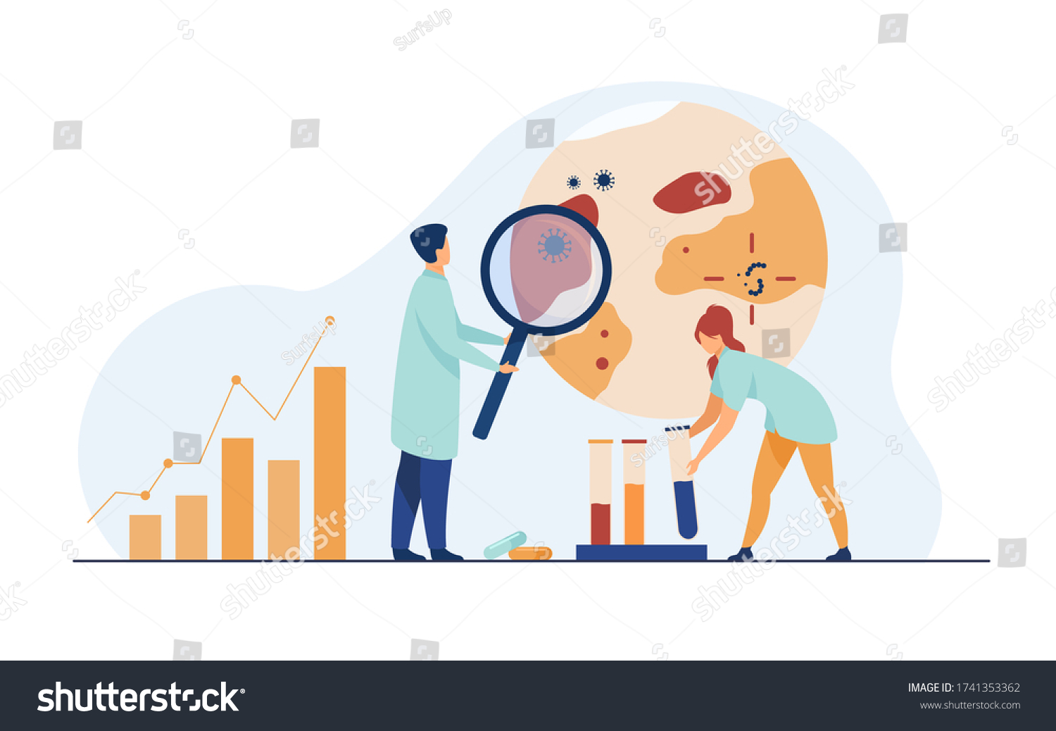 Scientists Studying Virus Laboratory Doctors Using Stock Vector ...