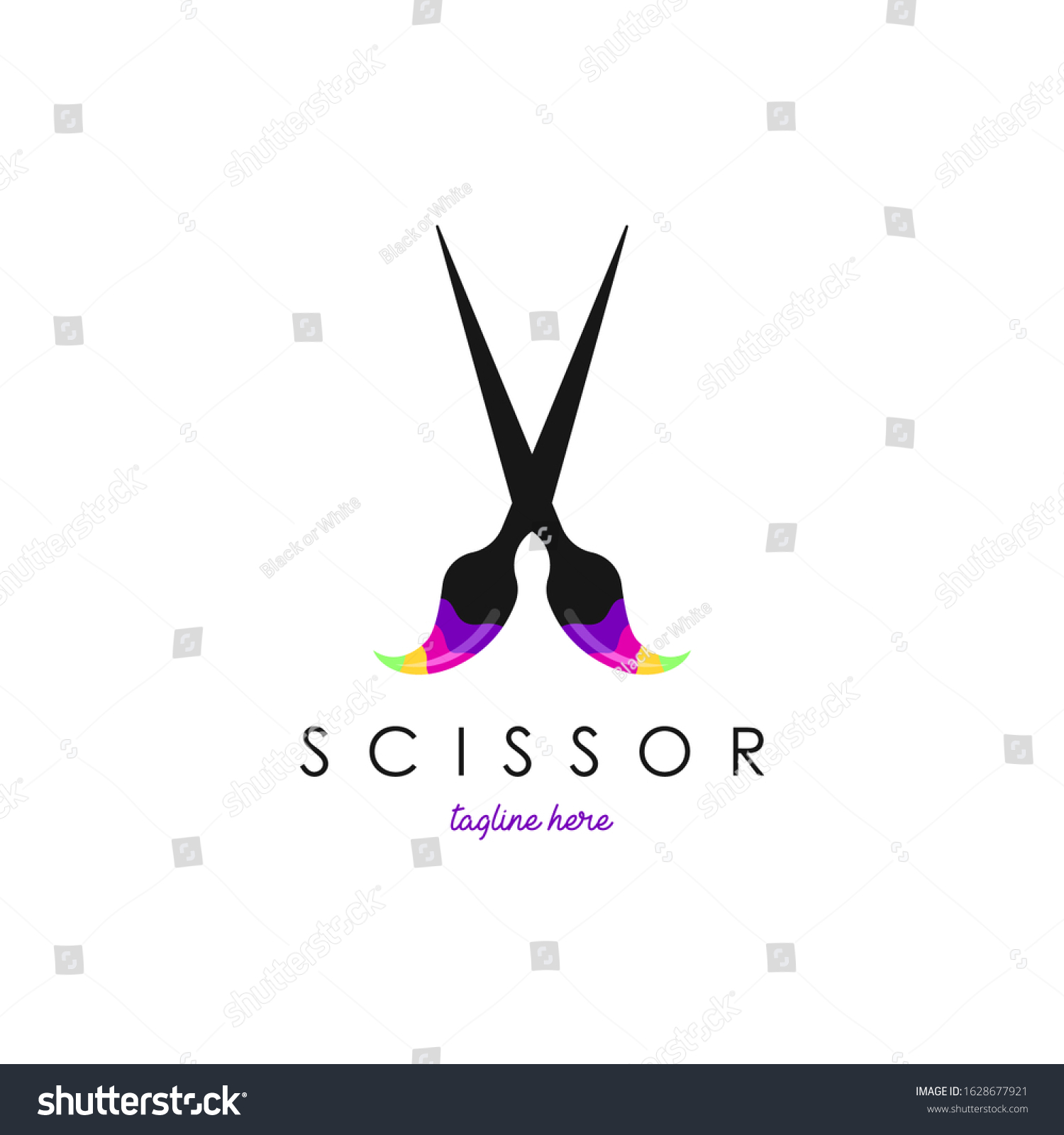 Scissor Logo Design Vector Template: vector de stock (libre de regalías ...