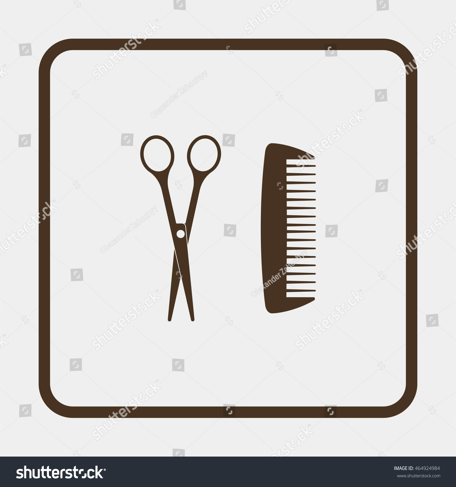 Scissors Comb Icon Stock Vector (Royalty Free) 464924984