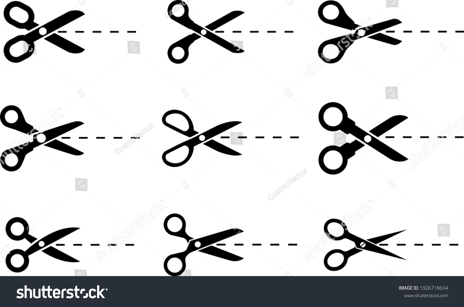 Scissors Icon Logo Isolated On White Stock Vector (Royalty Free) 1926718634