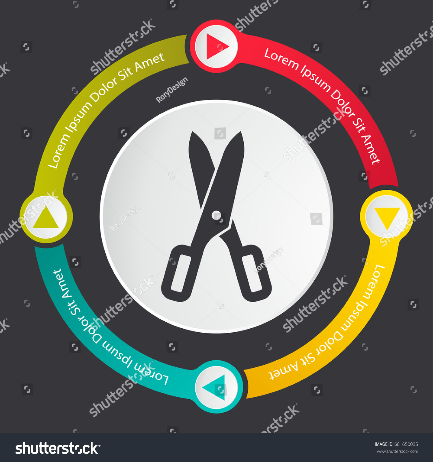 Scissors Icon Tailor Infographics Template Stock Vector (Royalty Free ...
