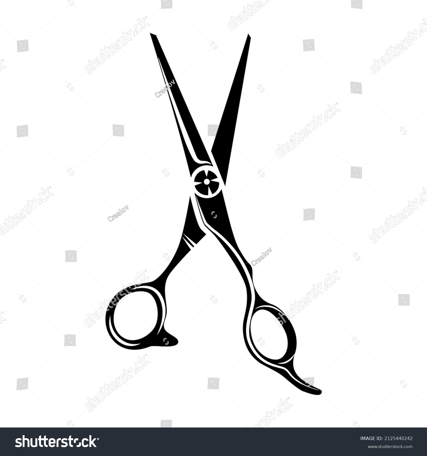 Scissors Icon Vector Drawing Monochrome Stock Vector (Royalty Free ...