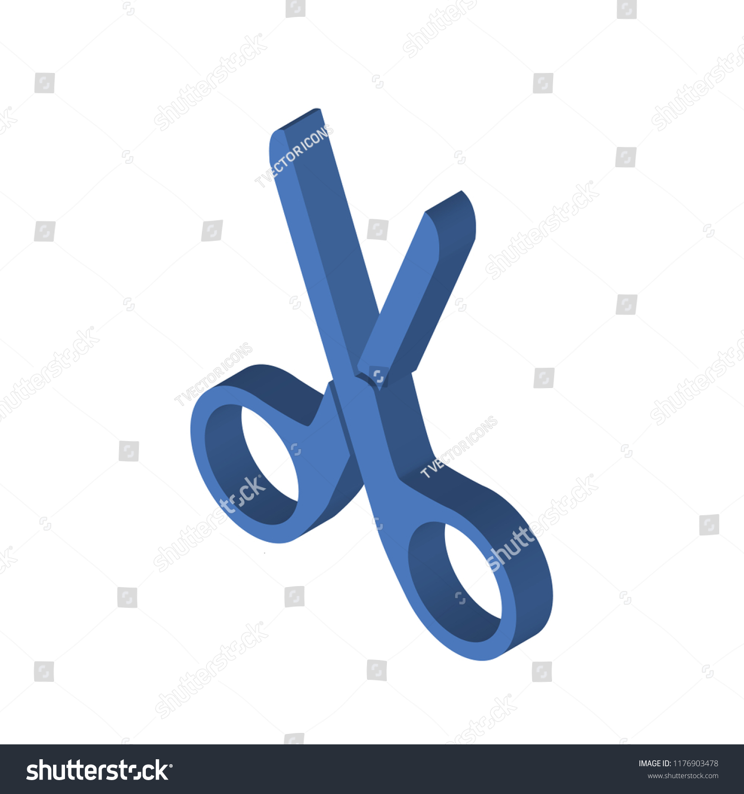 Scissors Isometric Left Top View 3d Stock Vector (Royalty Free ...