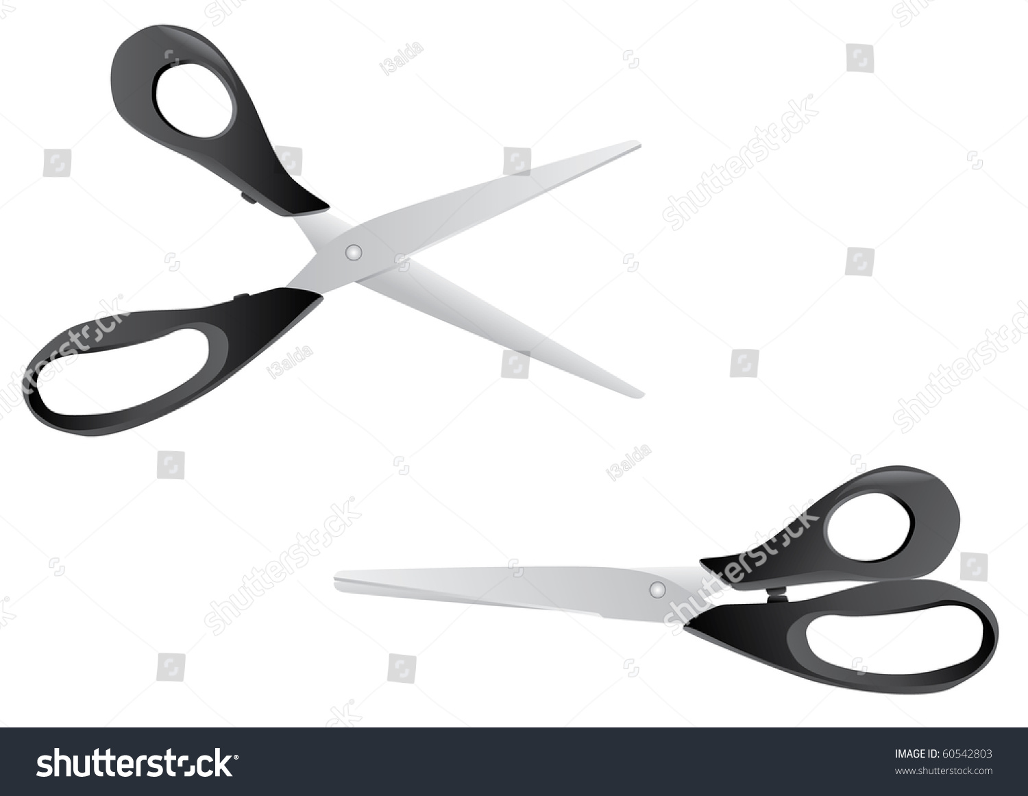 Scissors Open Close Realistic Illustration Stock Vector (Royalty Free ...