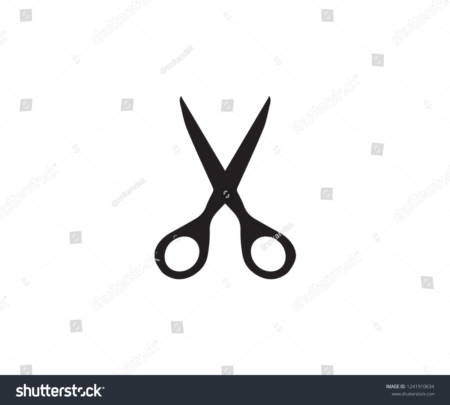 Scissors Shape Office Equpiment Symbol Stock Vector (Royalty Free ...