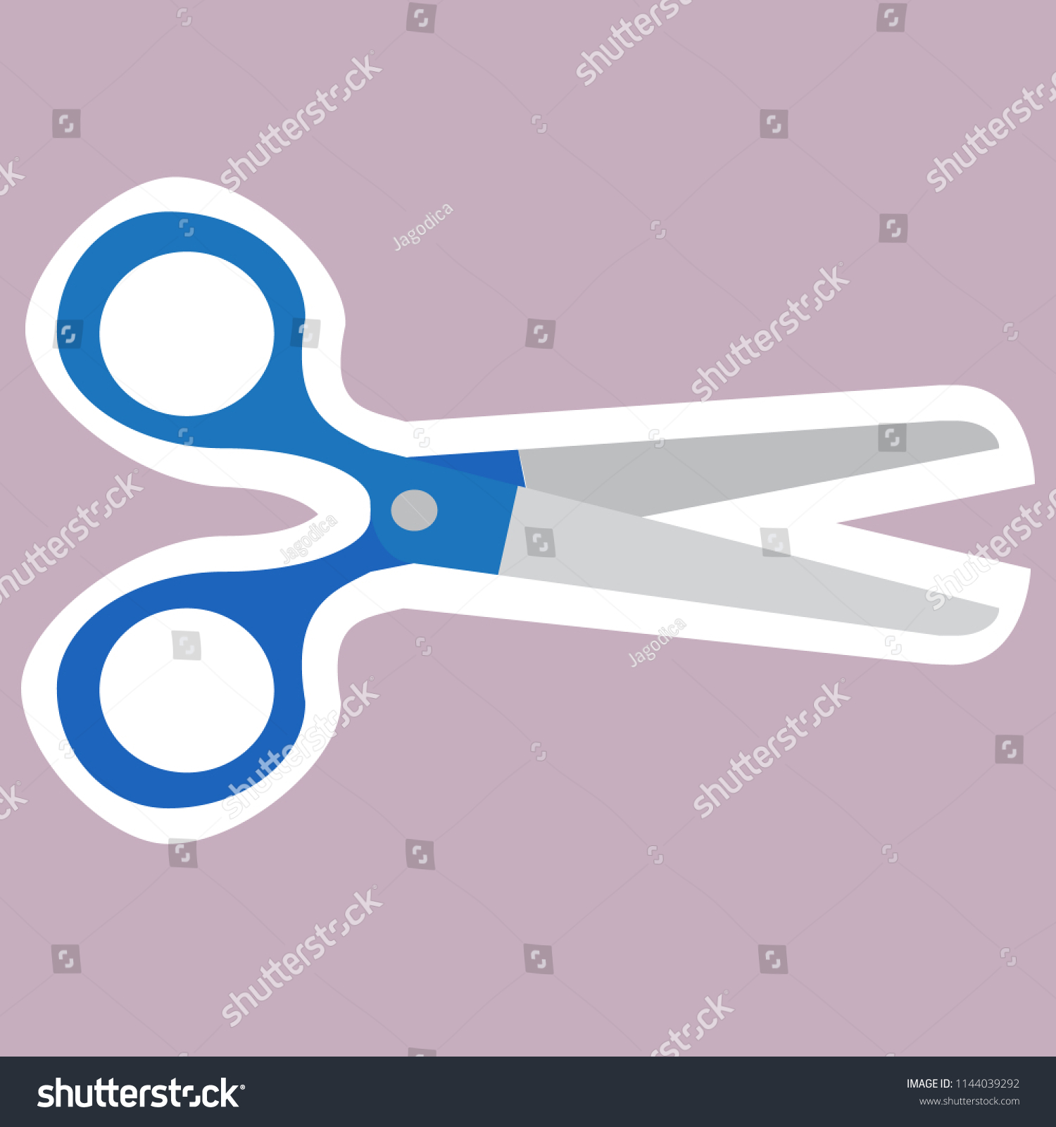 Scissors Sticker Illustration Stock Vector (Royalty Free) 1144039292