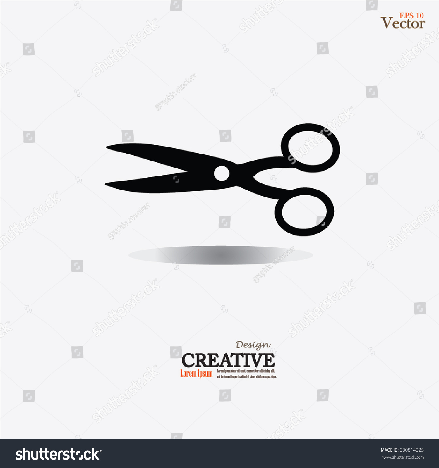 Scissors Symbol Isolated On Gray Backgroundvector Stock Vector (Royalty ...