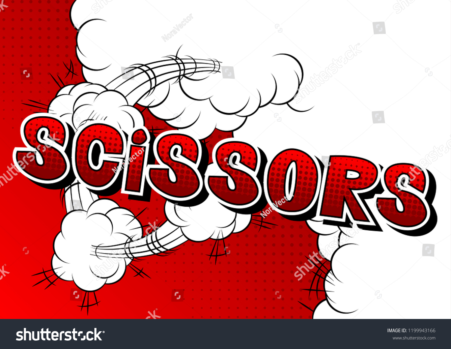 Scissors Vector Illustrated Comic Book Style Stock Vector (Royalty Free ...