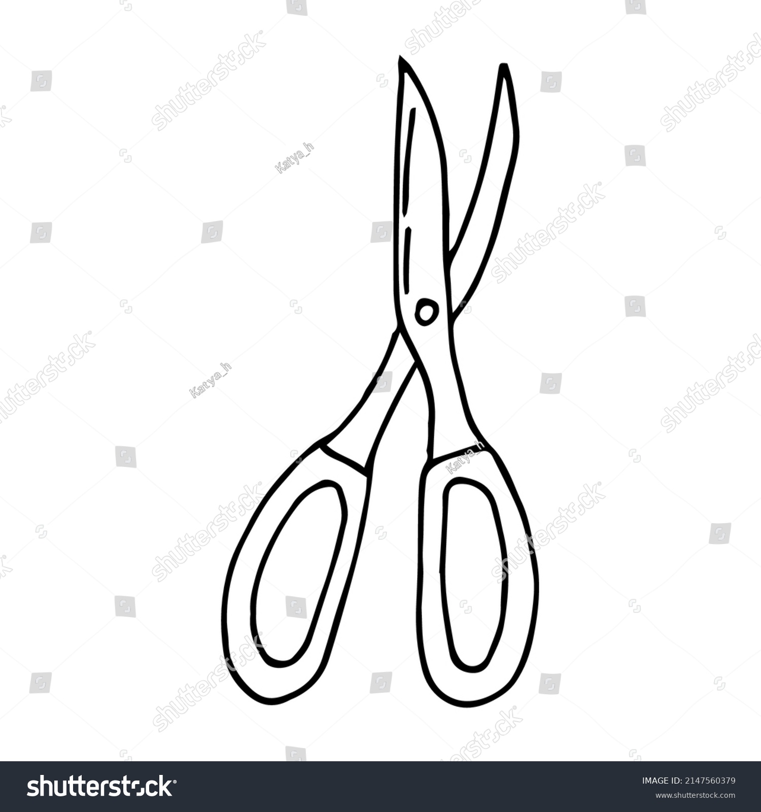 Scissors Vector Illustration Hand Drawing Doodles Stock Vector (Royalty ...