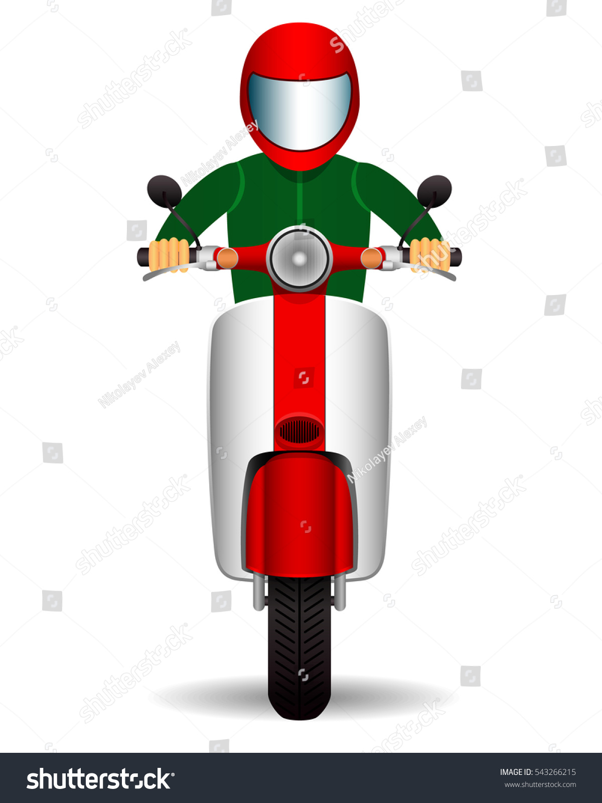 Scooter Biker Front View Vector Illustration Stock Vector (Royalty Free ...