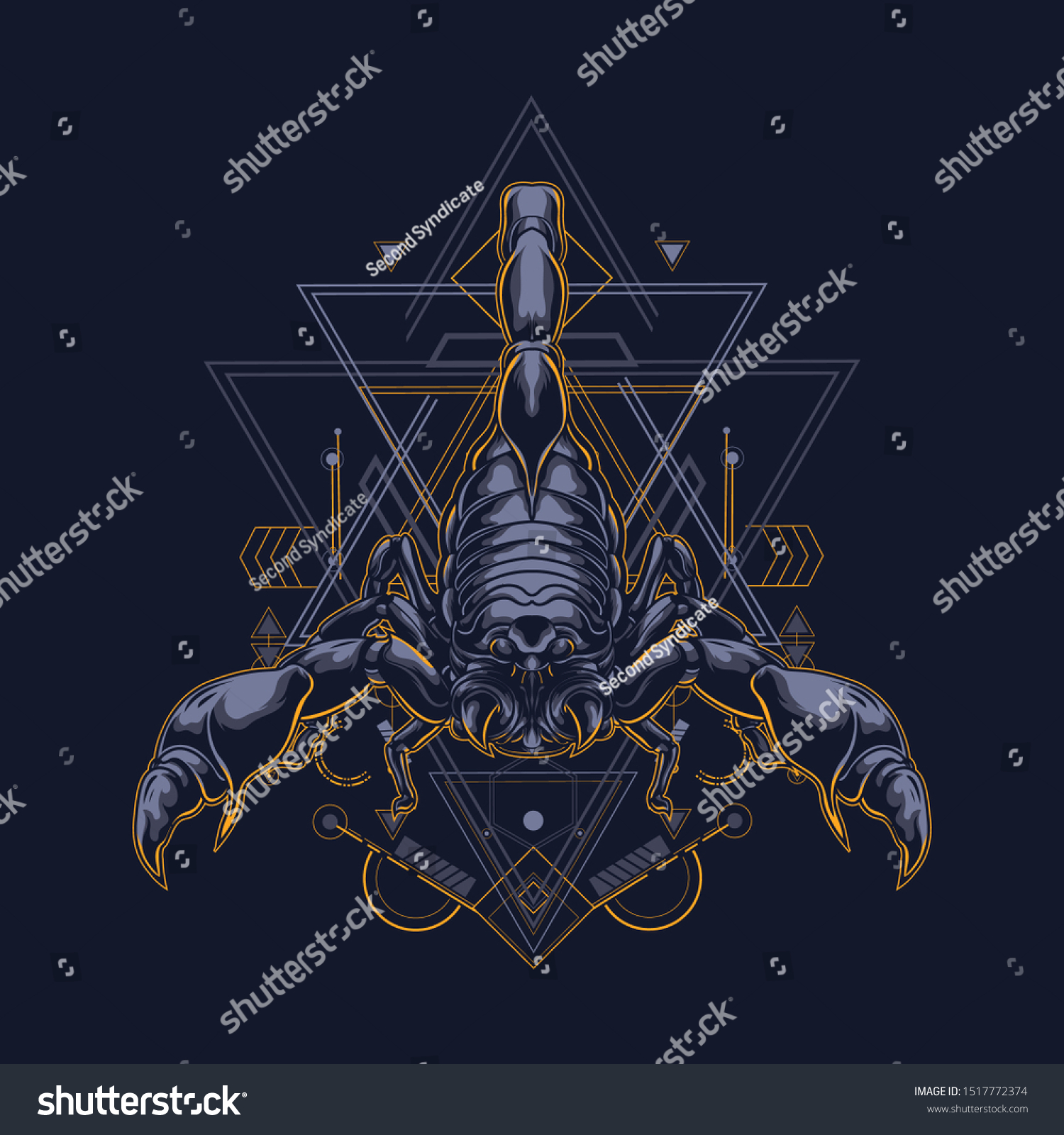 Scorpion Illustration Sacred Geometry Pattern Stock Vector (Royalty ...