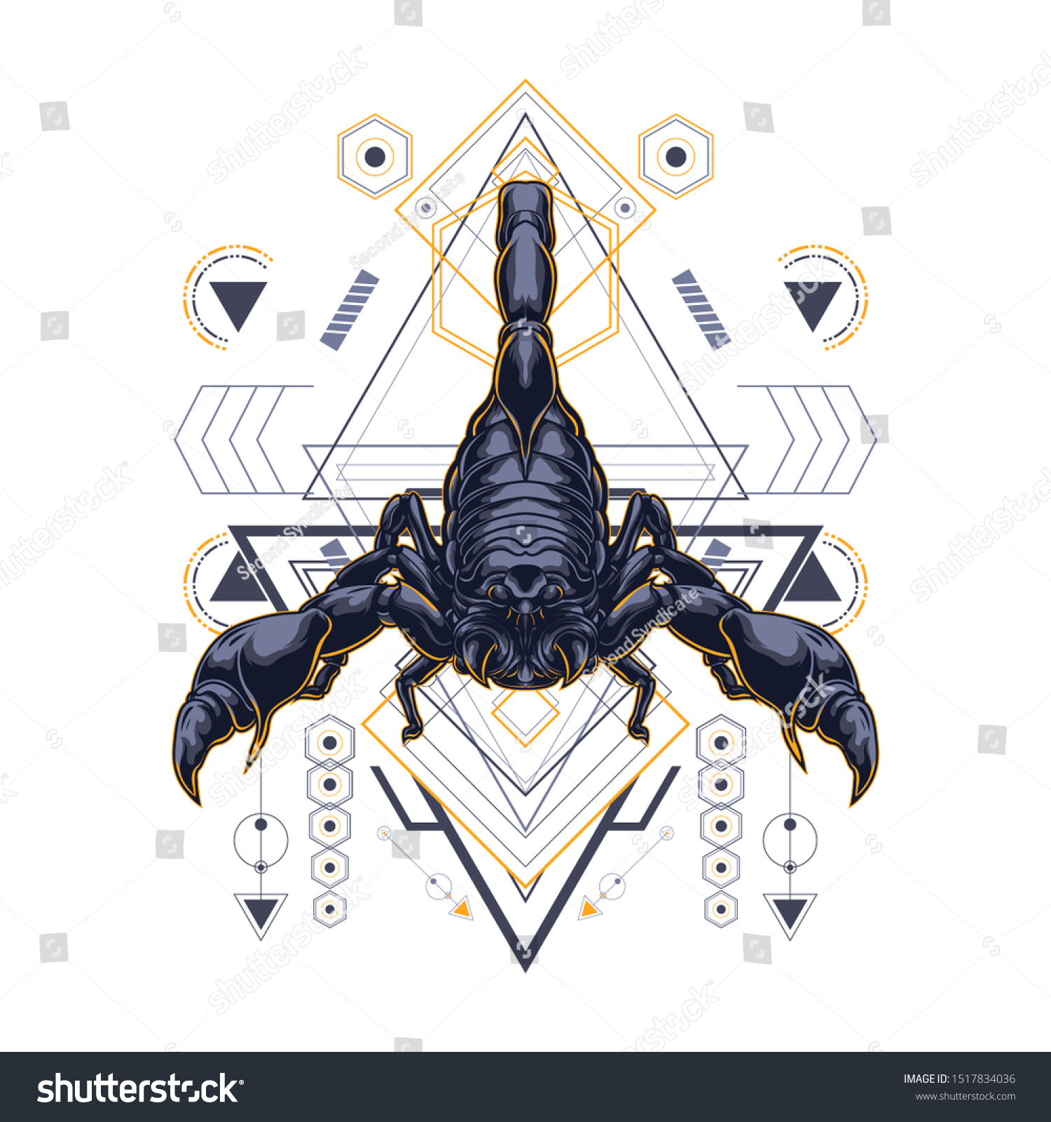 Scorpion Illustration Sacred Geometry Pattern Stock Vector (Royalty ...