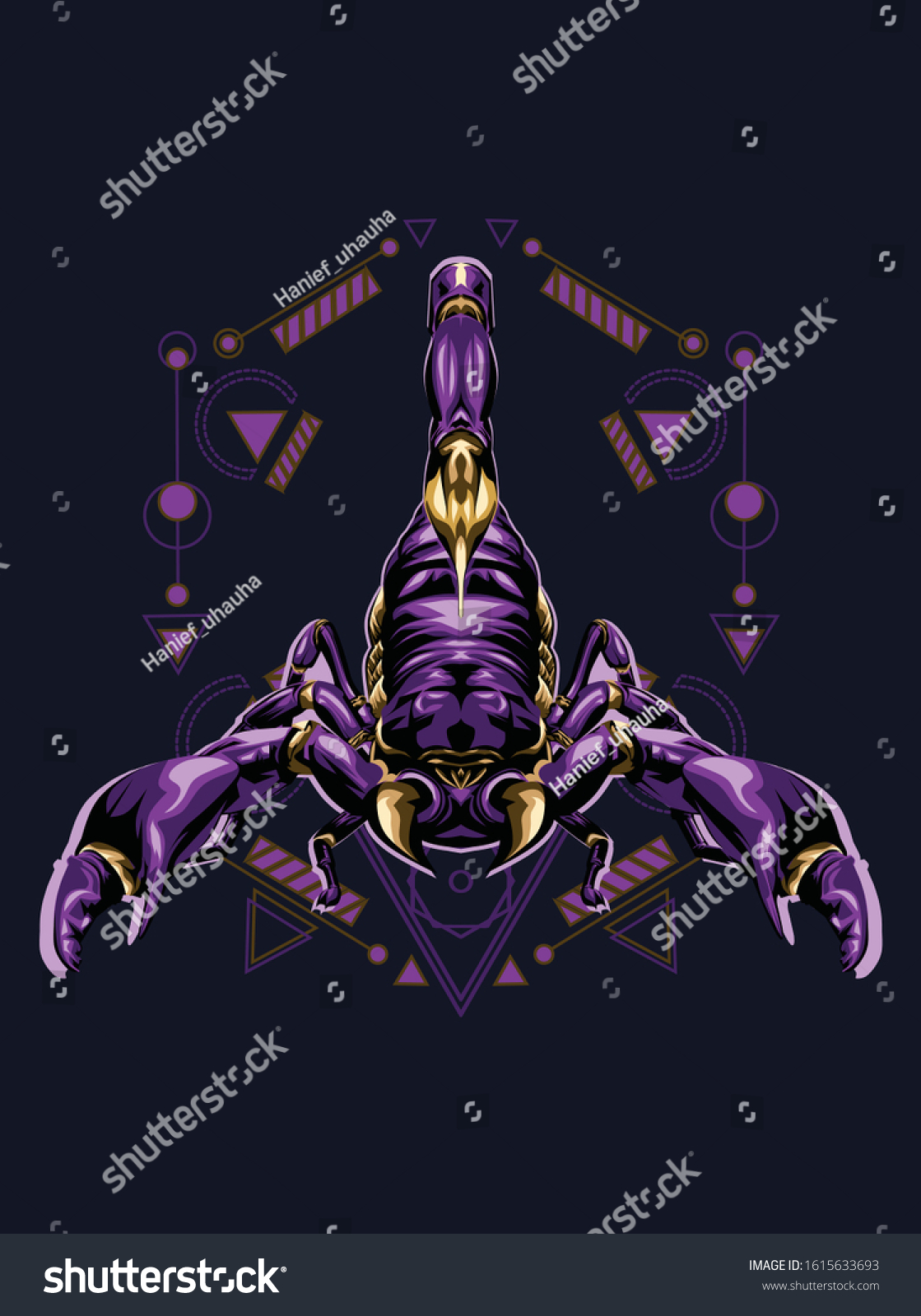 Scorpion Vector Illustration Sacred Geometry Pattern Stock Vector ...