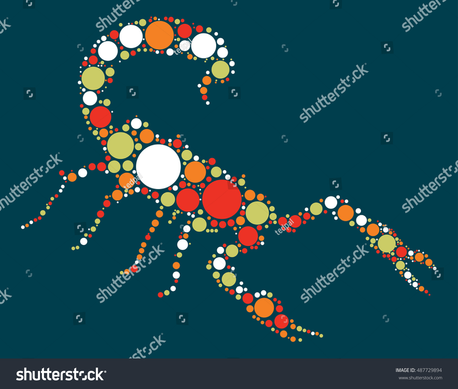 Scorpions Shape Vector Design By Color Stock Vector (Royalty Free ...