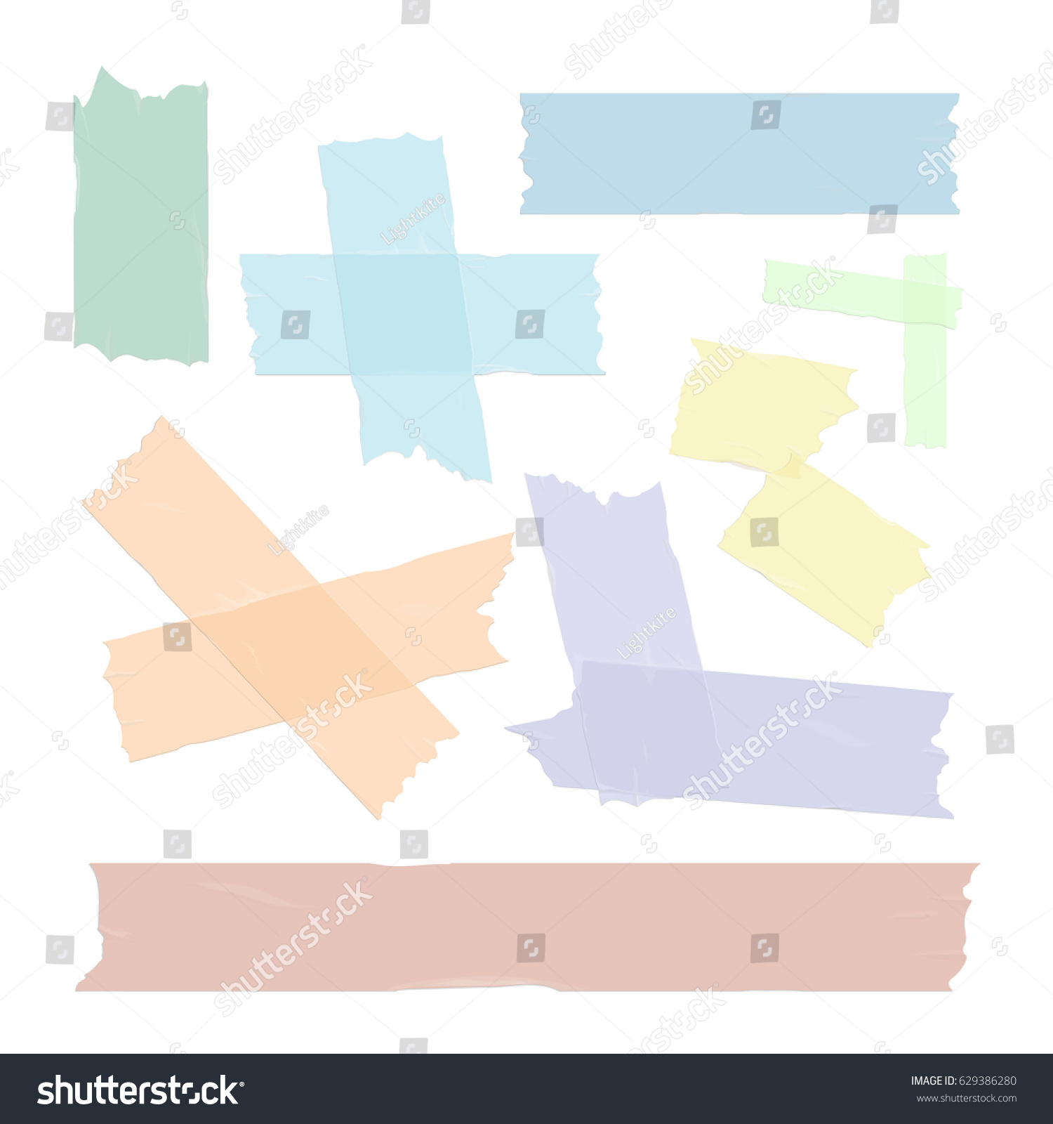 Scotch Tape Pieces Set Isolated Vector Stock Vector (Royalty Free ...