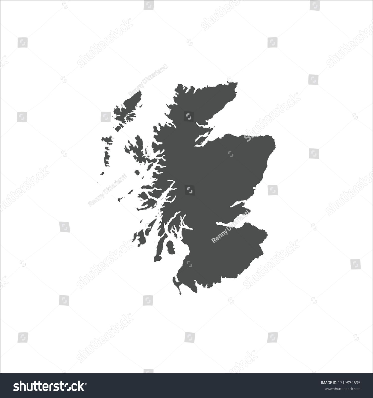Scotland Map Flat Design Icon Vector Stock Vector (Royalty Free ...