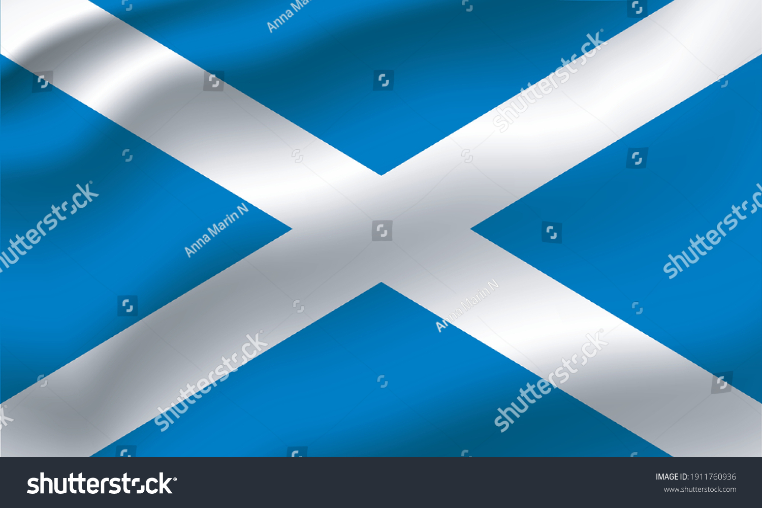 Scotland Waving Flag Vector Editable Stock Vector (Royalty Free ...
