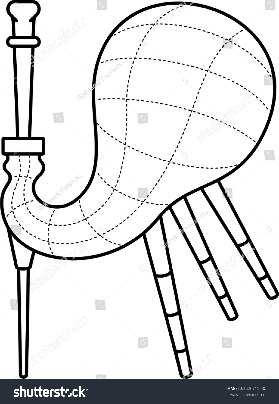 Scottish Bagpipe Vector Outline Icon Stock Vector (Royalty Free) 1526715230